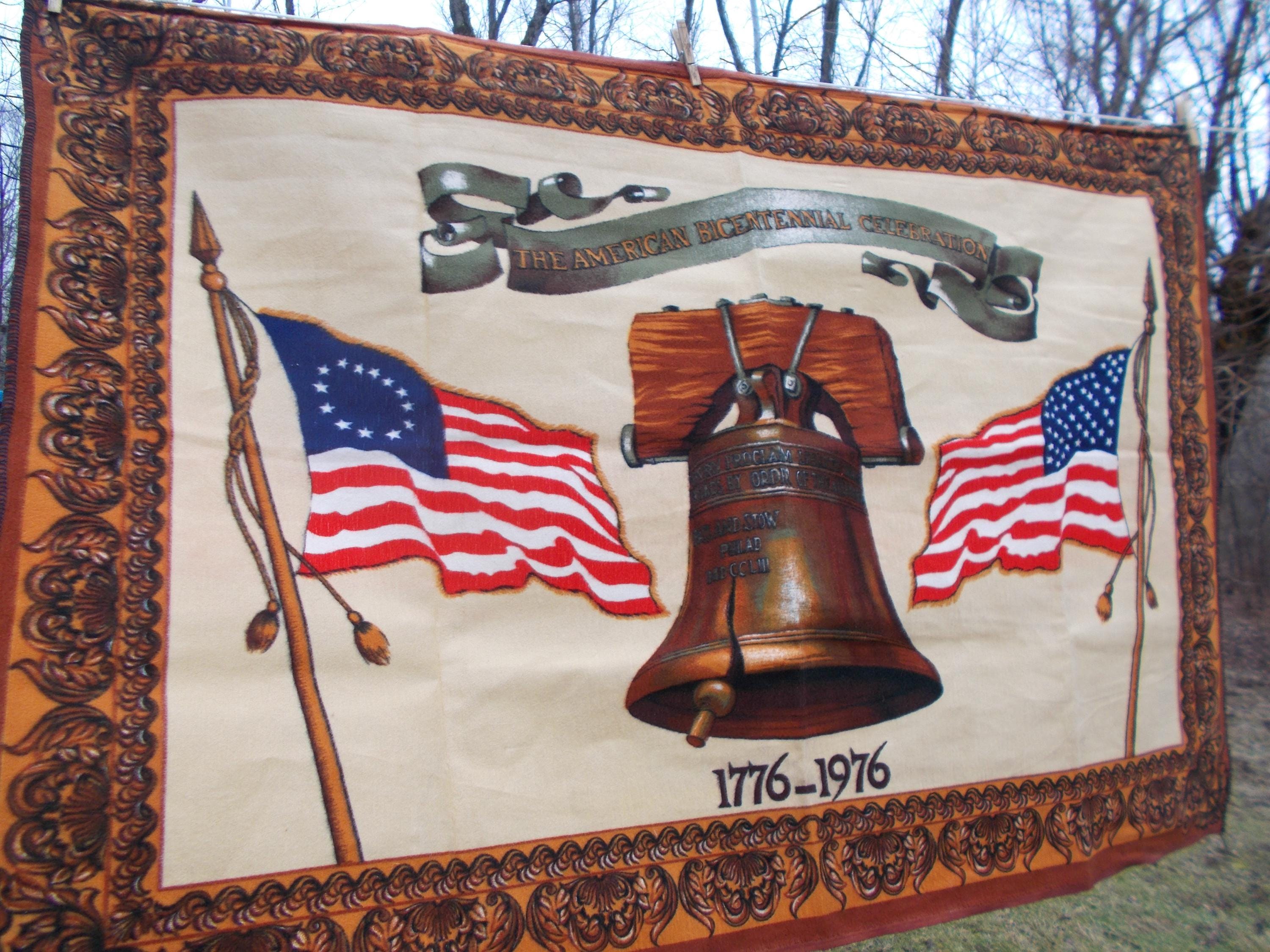 American Bicentennial 1776-1976 Tapestry, Vintage, Wall Hanging, 59" X ...