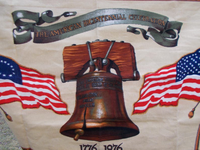 American Bicentennial 1776-1976 Tapestry, Vintage, Wall Hanging, 59" X ...