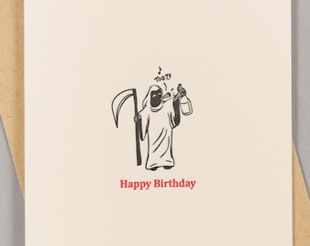 Grim Reaper Birthday Card - Etsy