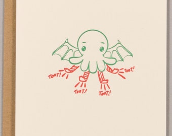 Cthulhu Birthday Card - Etsy