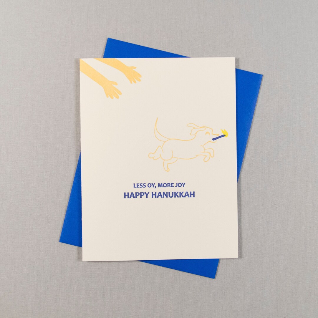 Less Oy, More Joy DOG (#HA-DOGN) Dog Themed Letterpress Greeting Card ...