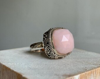 Pink Opal Ring - Etsy