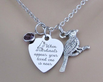 Cardinal Necklace When Cardinals Appear Your Loved One is | Etsy