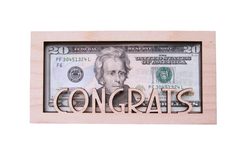 Personalized Congrats Money Holder - Custom Message Cash Holder - Etsy