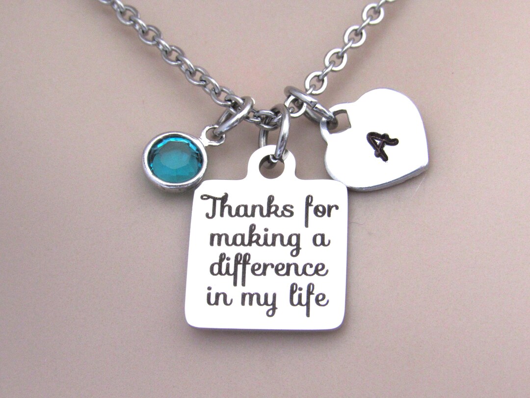 Thanks for Making a Difference in My Life Necklace, Personalized ...