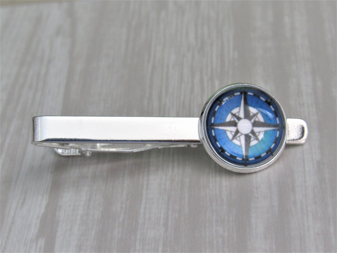 Nautical Compass Tie Clip, Boat Tie Bar - Etsy