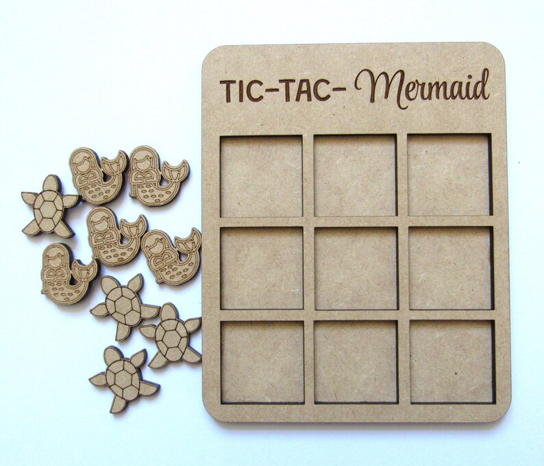 Tic Tac Toe Mermaid Turtle Game Beach House Games Tic Tac - Etsy