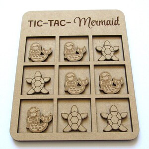 Tic Tac Toe Mermaid Turtle Game, Beach House Games, Tic Tac Toe Game, Mermaid Turtle Game ...