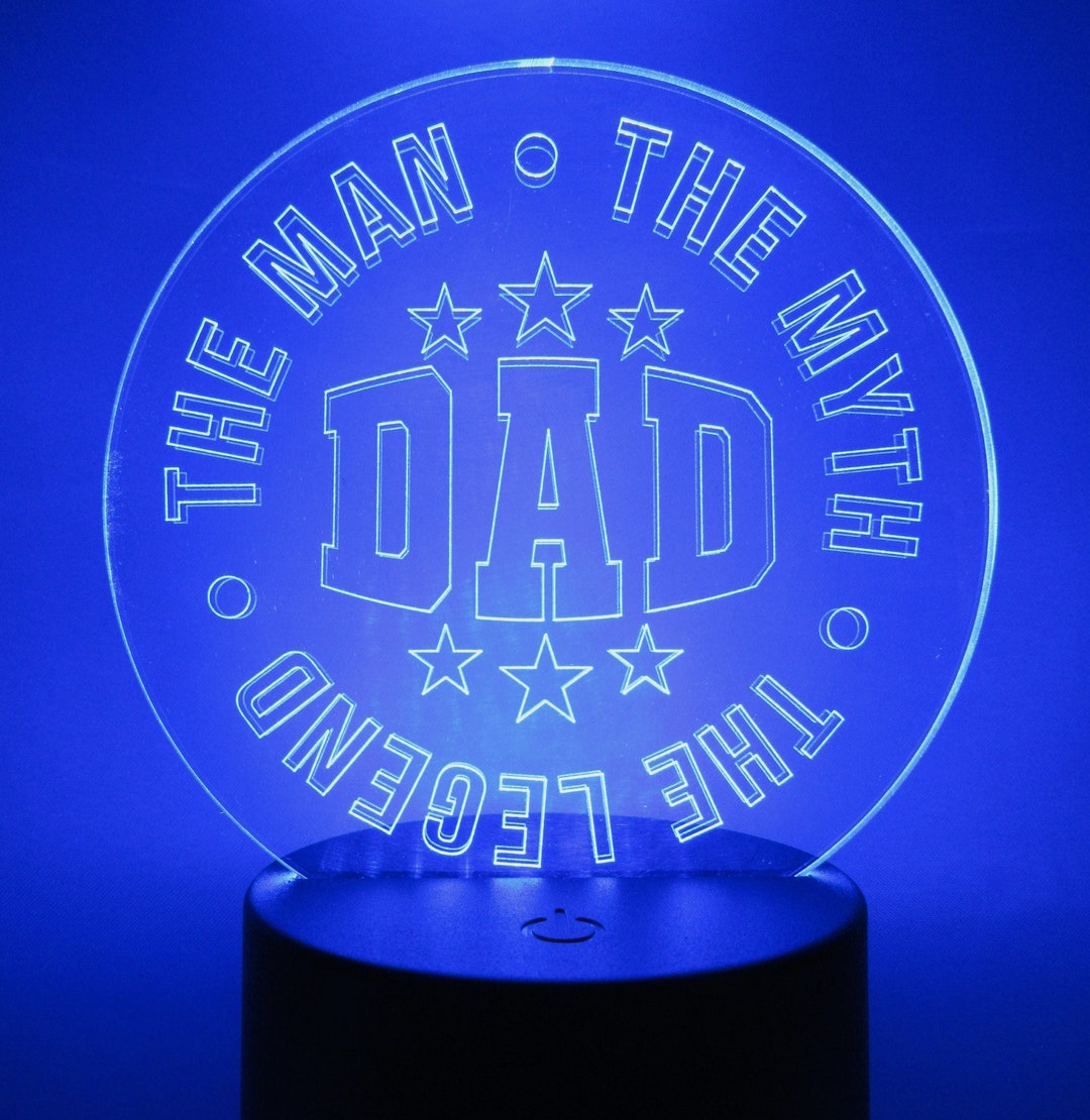 Dad the Man Myth Legend Night Light, Dad Birthday Gift, Father's Day ...