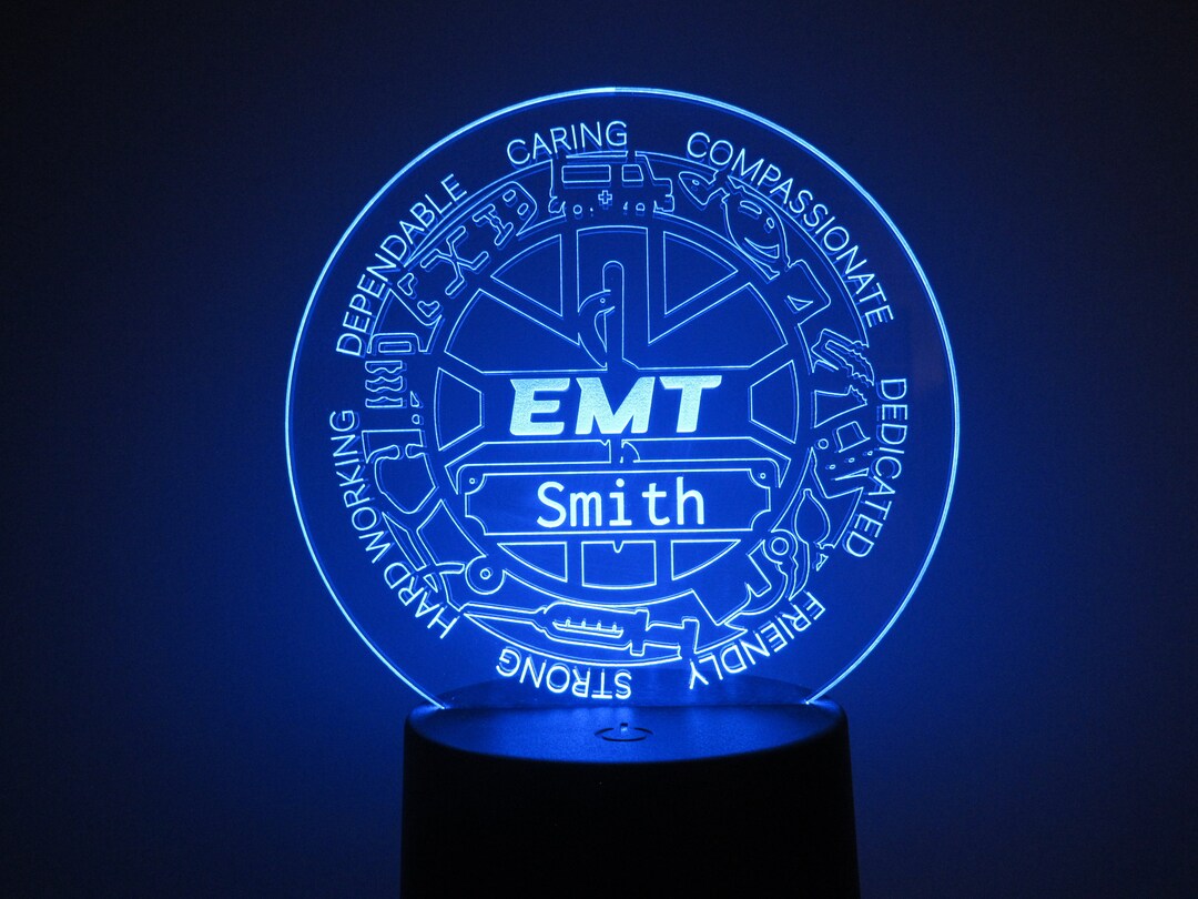 Personalized EMT Night Light, Laser Engraved Gift - Etsy
