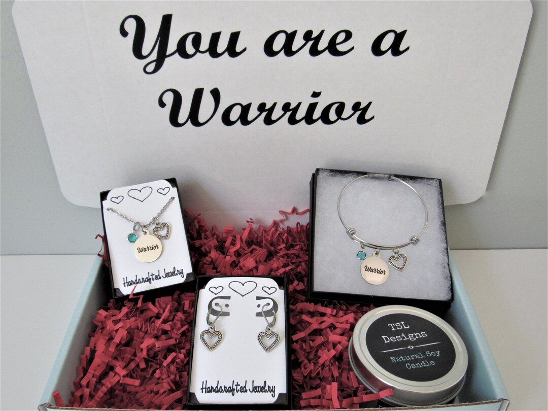 Warrior Motivational Gift Box, Matching Heart Necklace, Bracelet ...