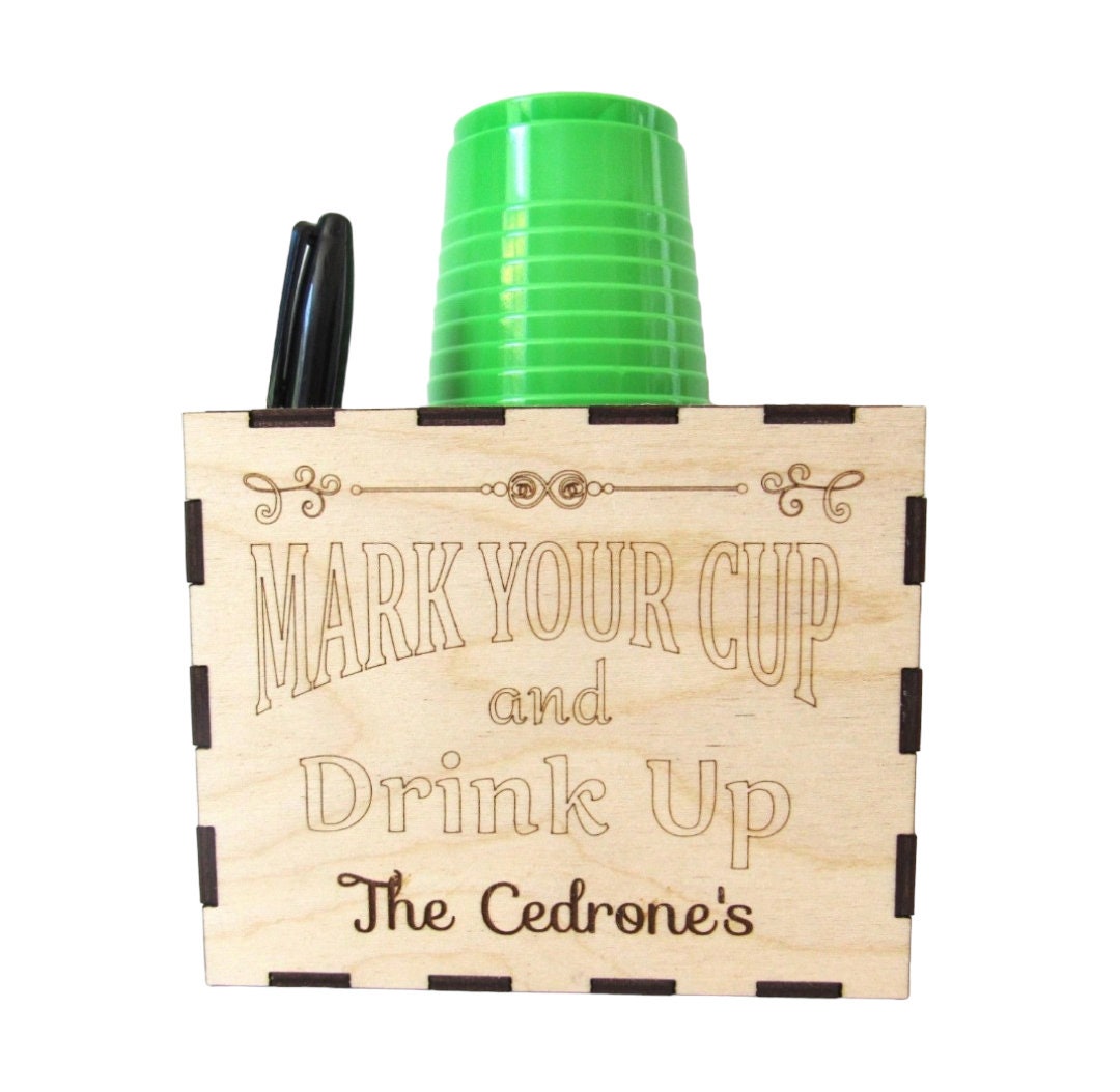 Personalized Mark Your Cup and Drink Up, Cup Holder for Parties ...
