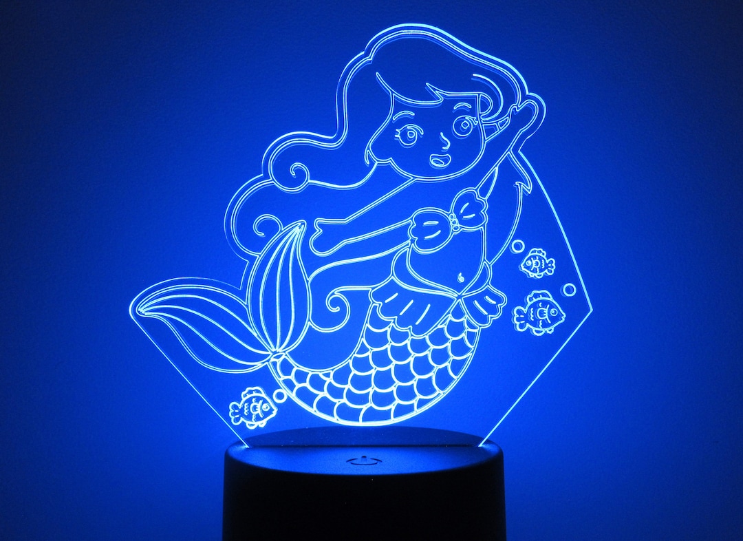 Mermaid Nightlight, Mermaid Bedroom, Birthday Gift, Colorful Led With ...
