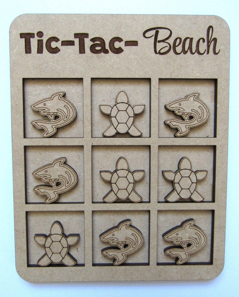 Tic Tac Toe Beach Shark Turtle Game Beach House Games Tic - Etsy