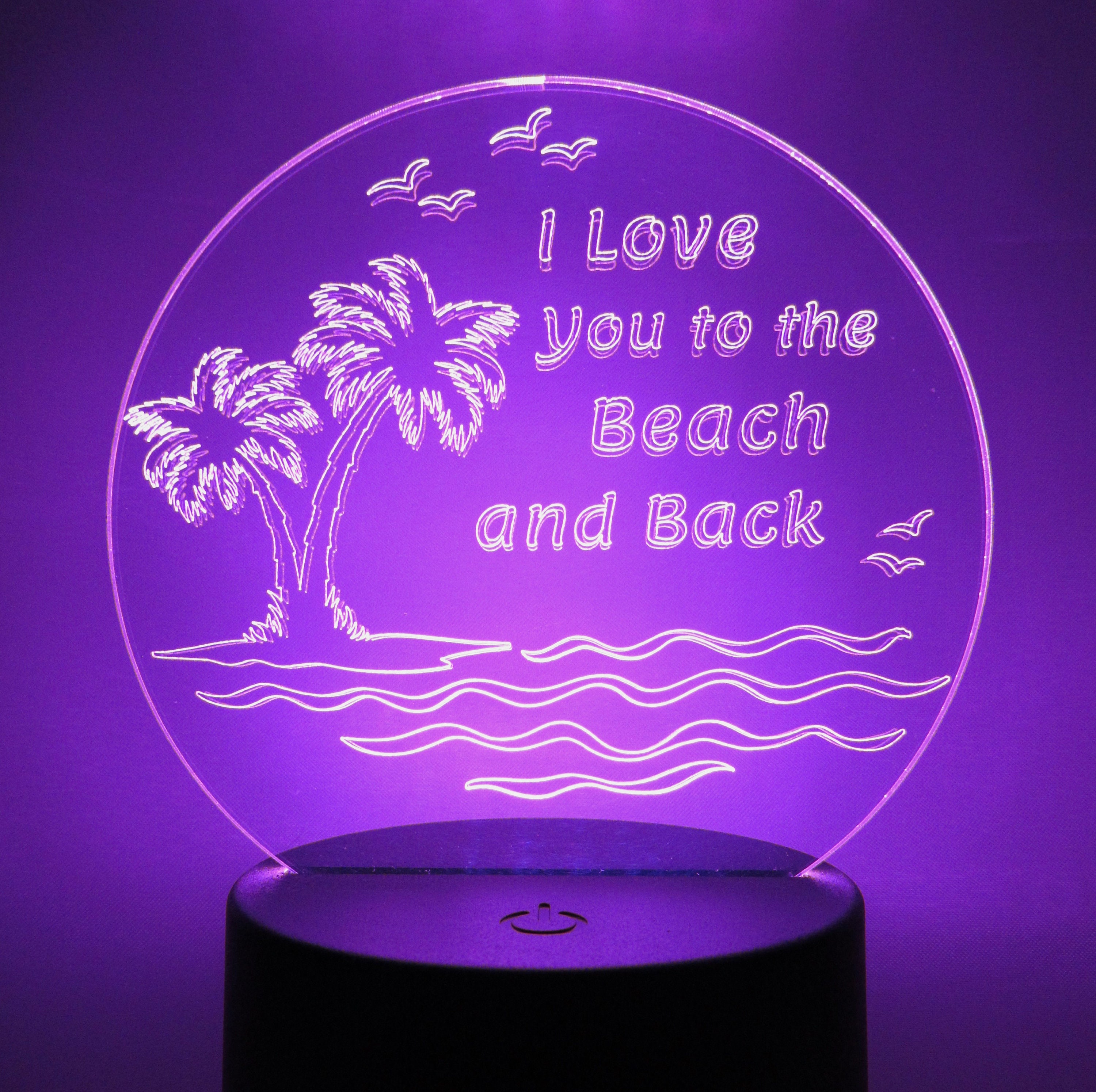 Beach Night Light Love You to the Beach Beach Light Beach - Etsy