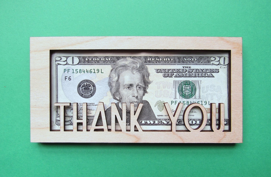 Personalized Thank You Money Holder - Thank You Gift Holder - Custom ...