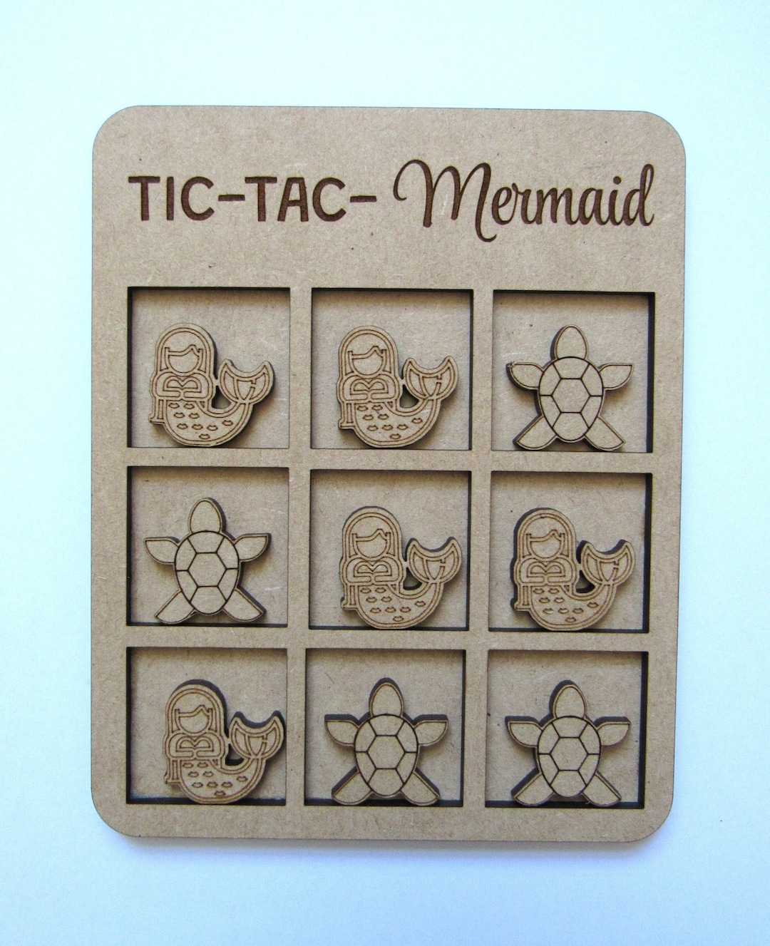 Tic Tac Toe Mermaid Turtle Game, Beach House Games, Tic Tac Toe Game, Mermaid Turtle Game ...
