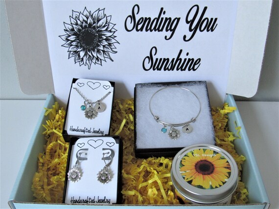 Sending You Sunshine Sunflower Personalized Gift Box - Etsy