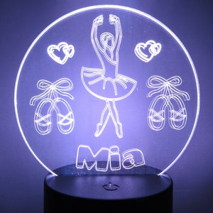 Personalized Ballerina Night Light, Girls Bedroom, Girls Birthday Gift ...