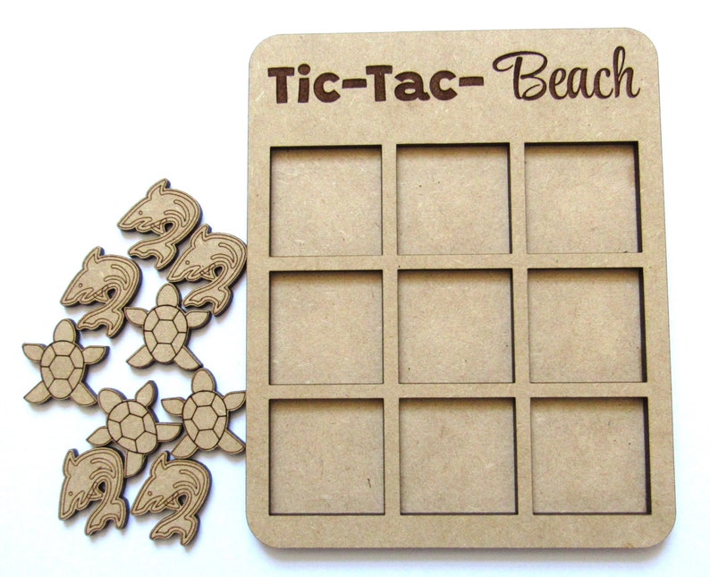 Tic Tac Toe Beach Shark Turtle Game Beach House Games Tic - Etsy