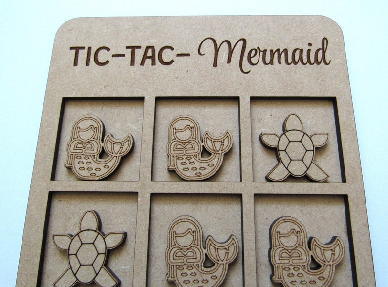 Tic Tac Toe Mermaid Turtle Game Beach House Games Tic Tac - Etsy