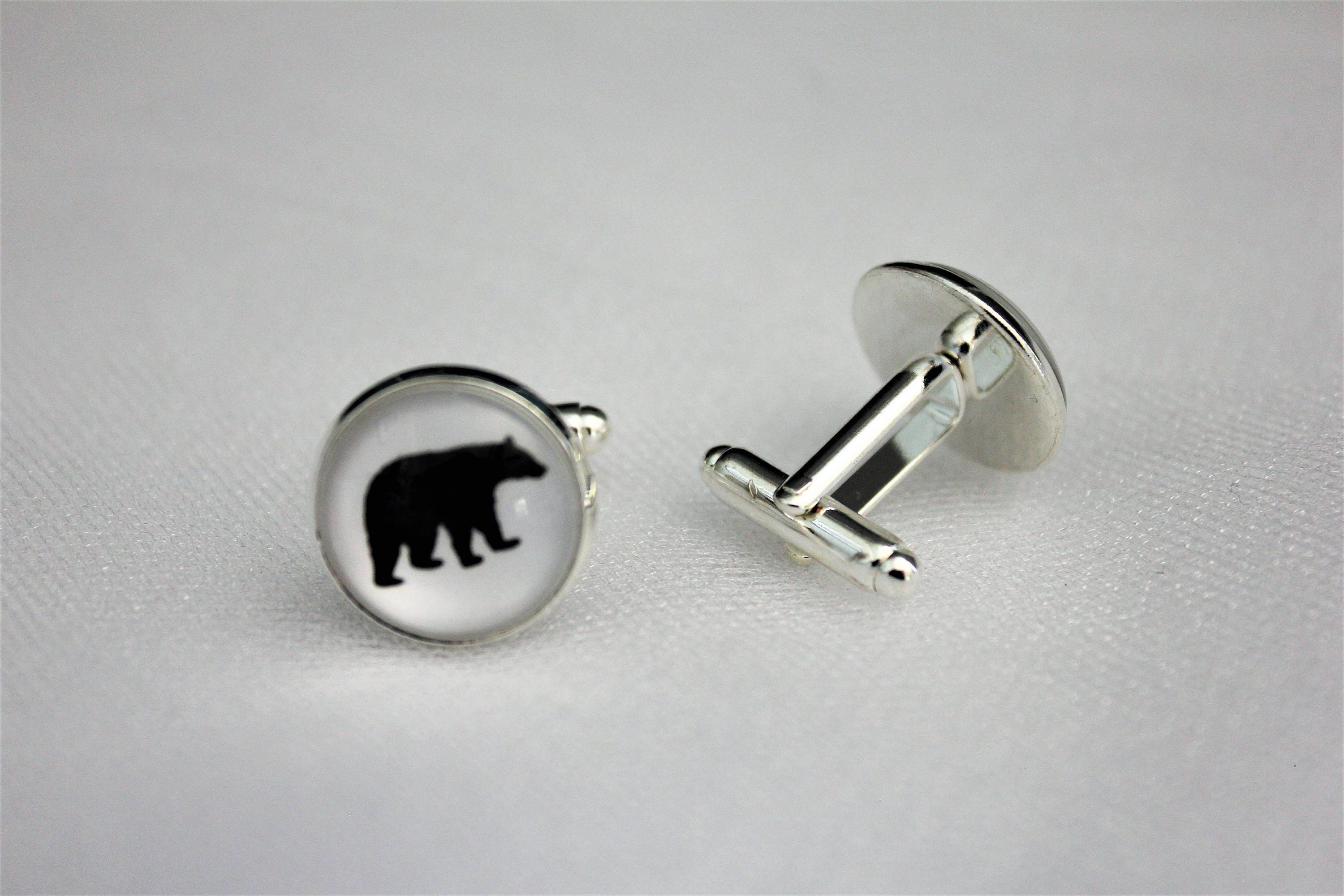 Bear Cufflinks, Grizzly Bear Jewelry, Groomsmen, Gift for Him - Etsy