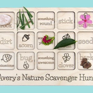 Kids Nature Scavenger Hunt Board, Personalized Preschool Montessori ...