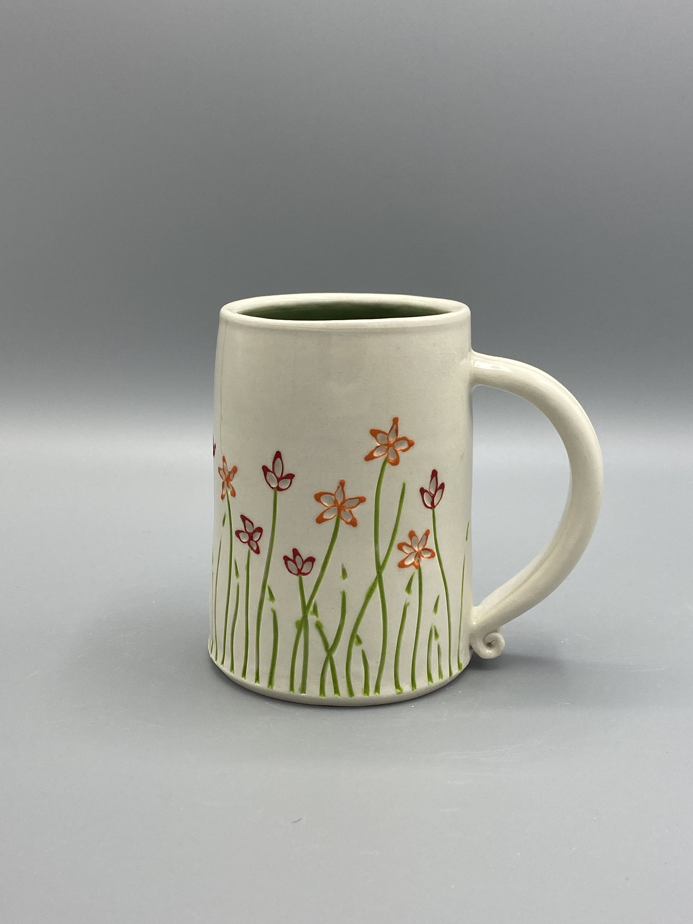Drinkware Drink & Barware Wheel thrown with painted flowers Handmade ...