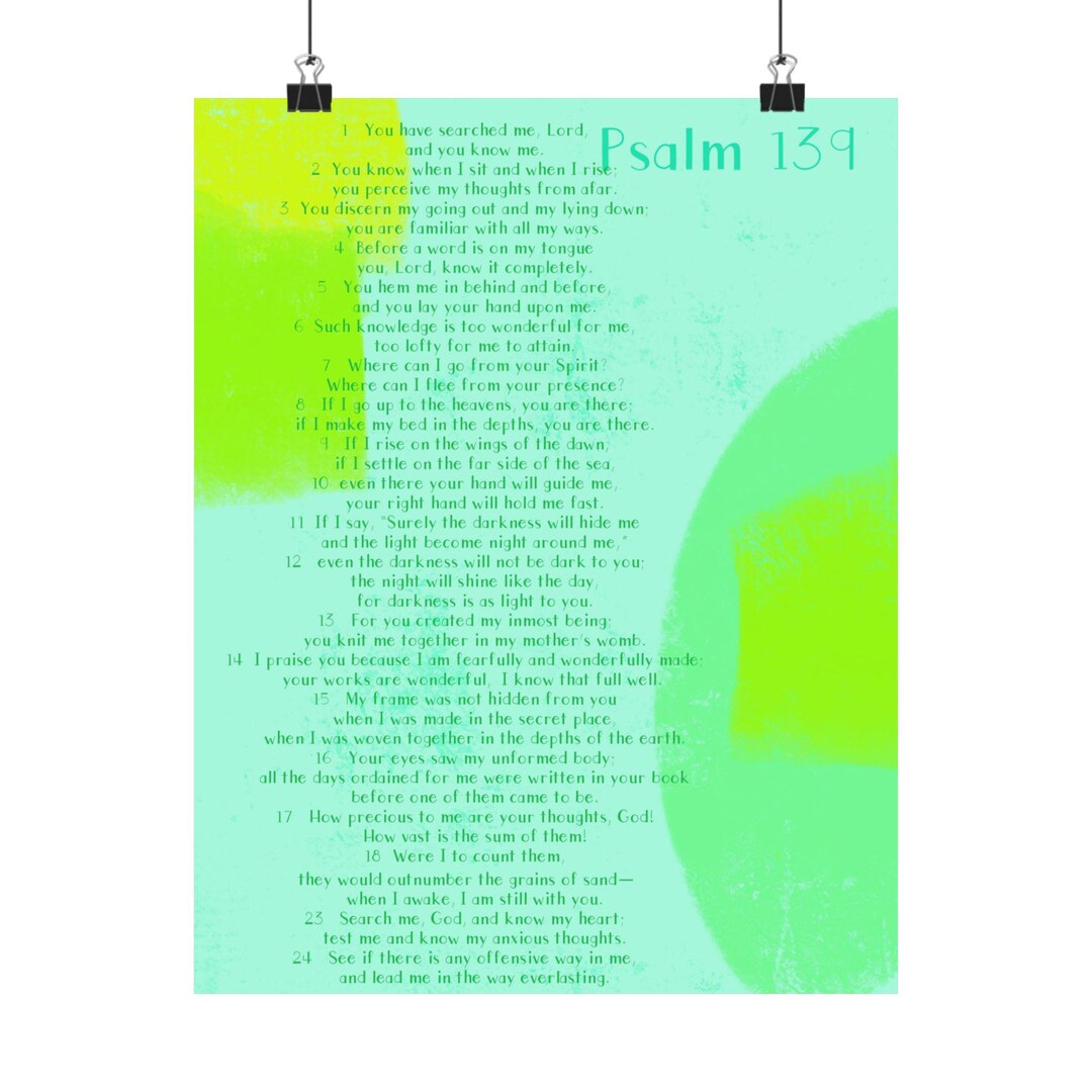 Psalm 139 Poster - Etsy