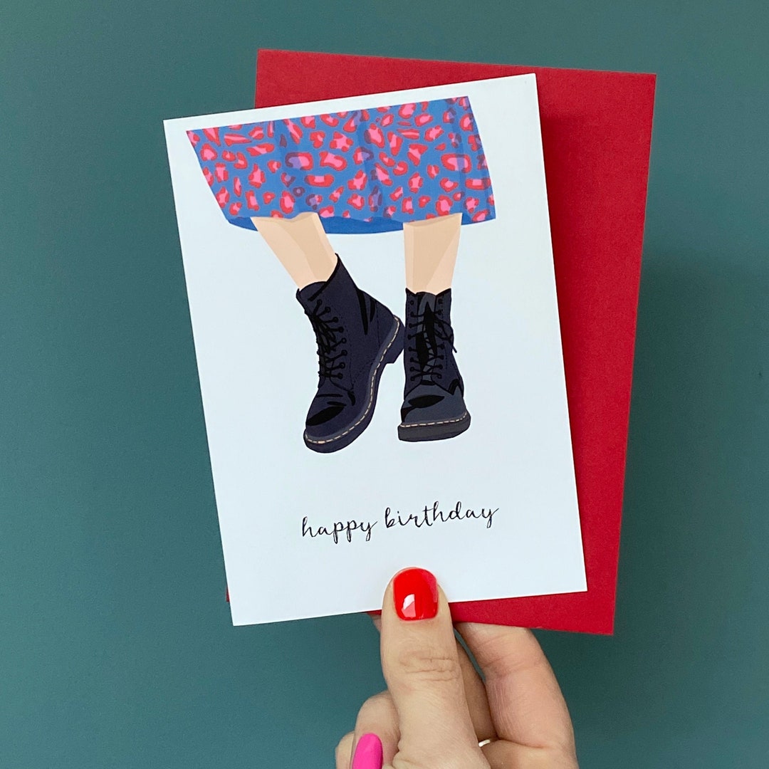 Boots Birthday Card Animal Print Birthday Card Personalised Card Kids ...