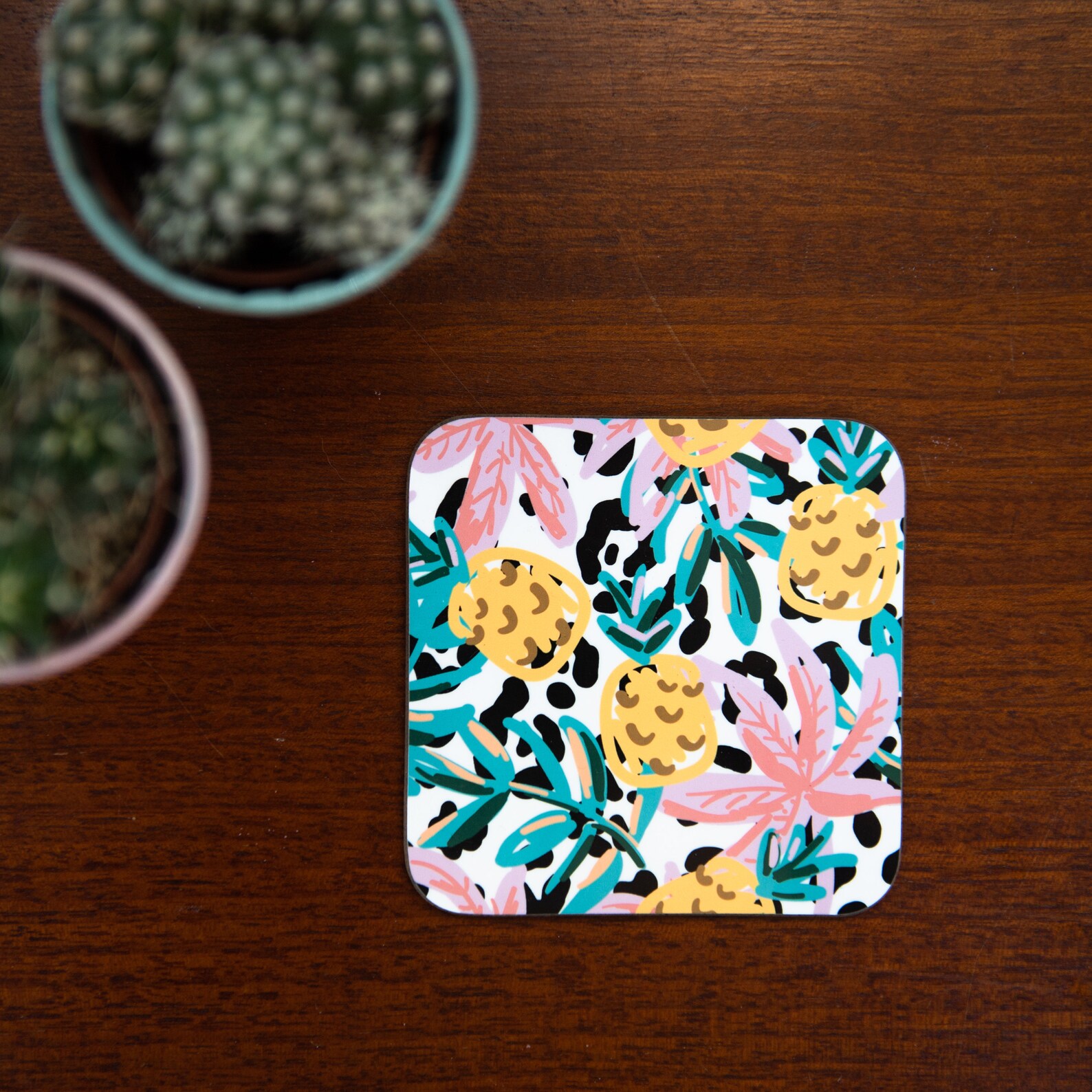 Tropical Coasters Pack of Four Bold Bright Summer Print - Etsy