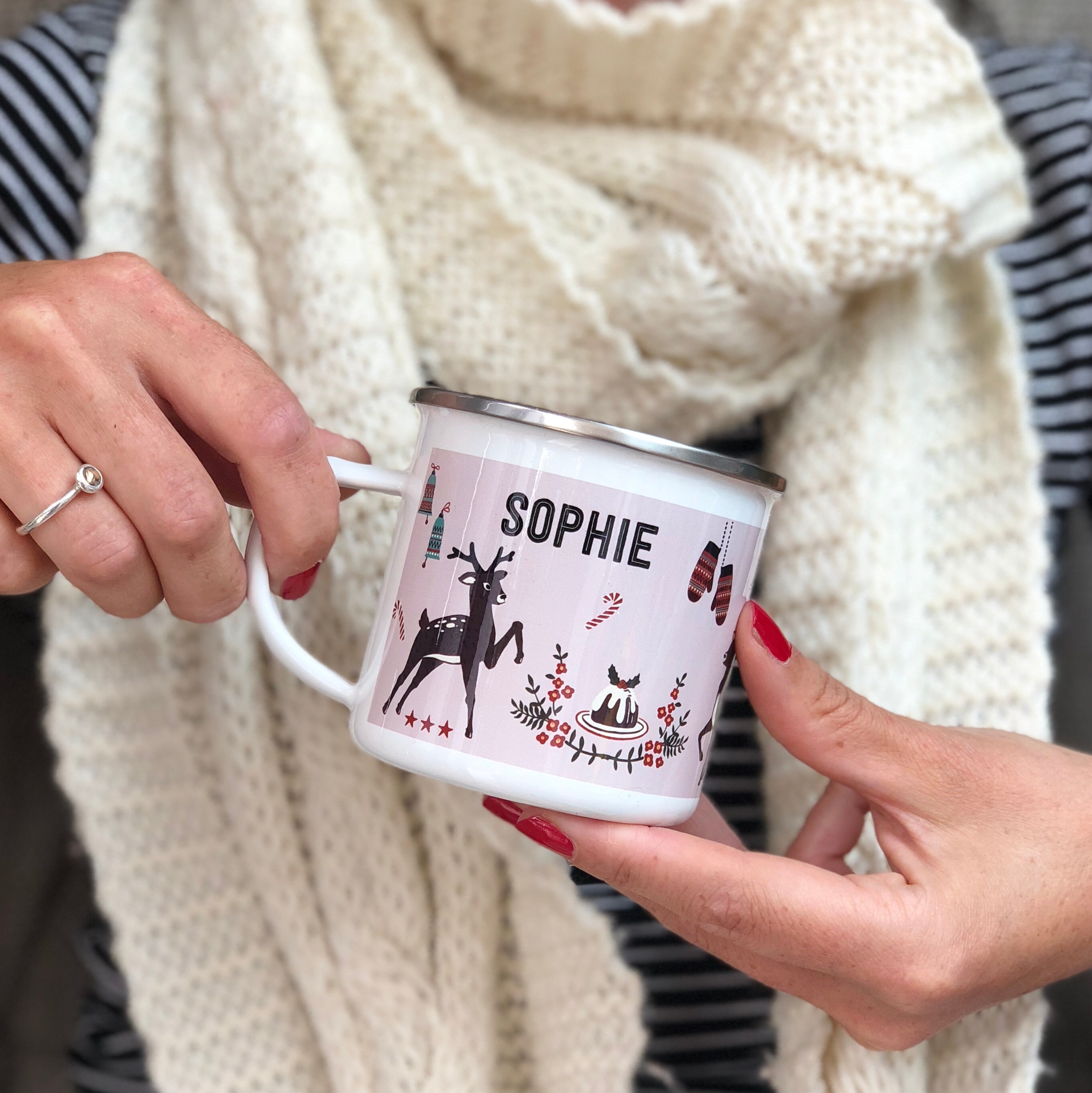 Kitsch Christmas Enamel Mugs Retro Name Enamel Mugs Retro - Etsy UK