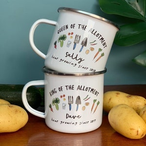 Personalised Allotment Enamel Mug - Home Grower Tin Mug - Etsy UK
