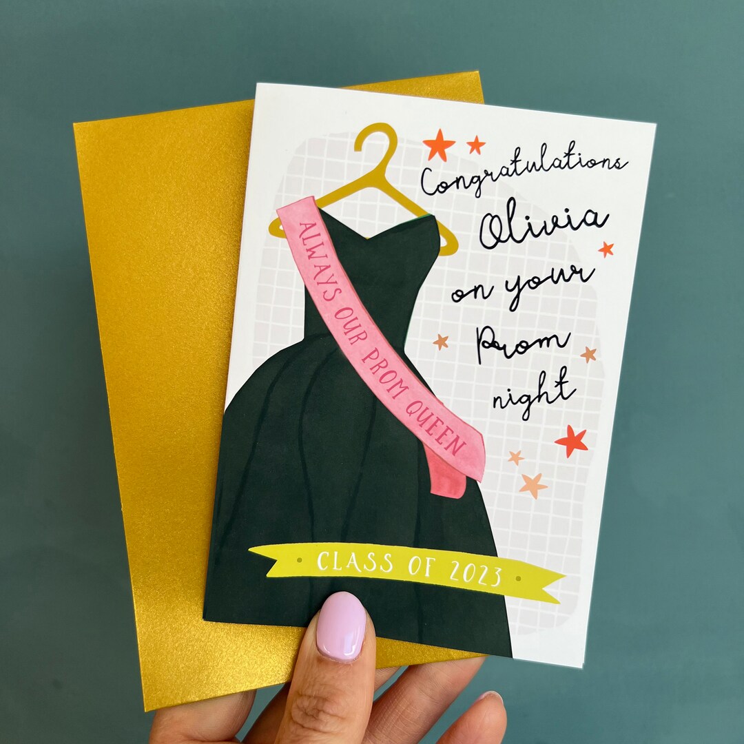Prom Dress Card - Leavers Prom Card - Graduation Card - School Leaver ...