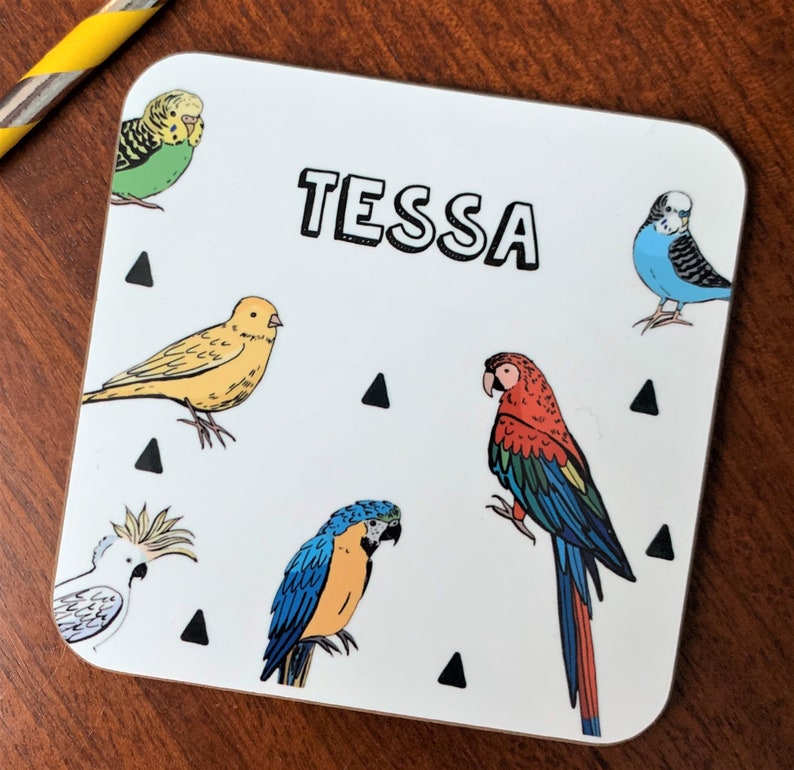 Parrot Coaster Tropical Bird Coaster Vibrant Personalised - Etsy