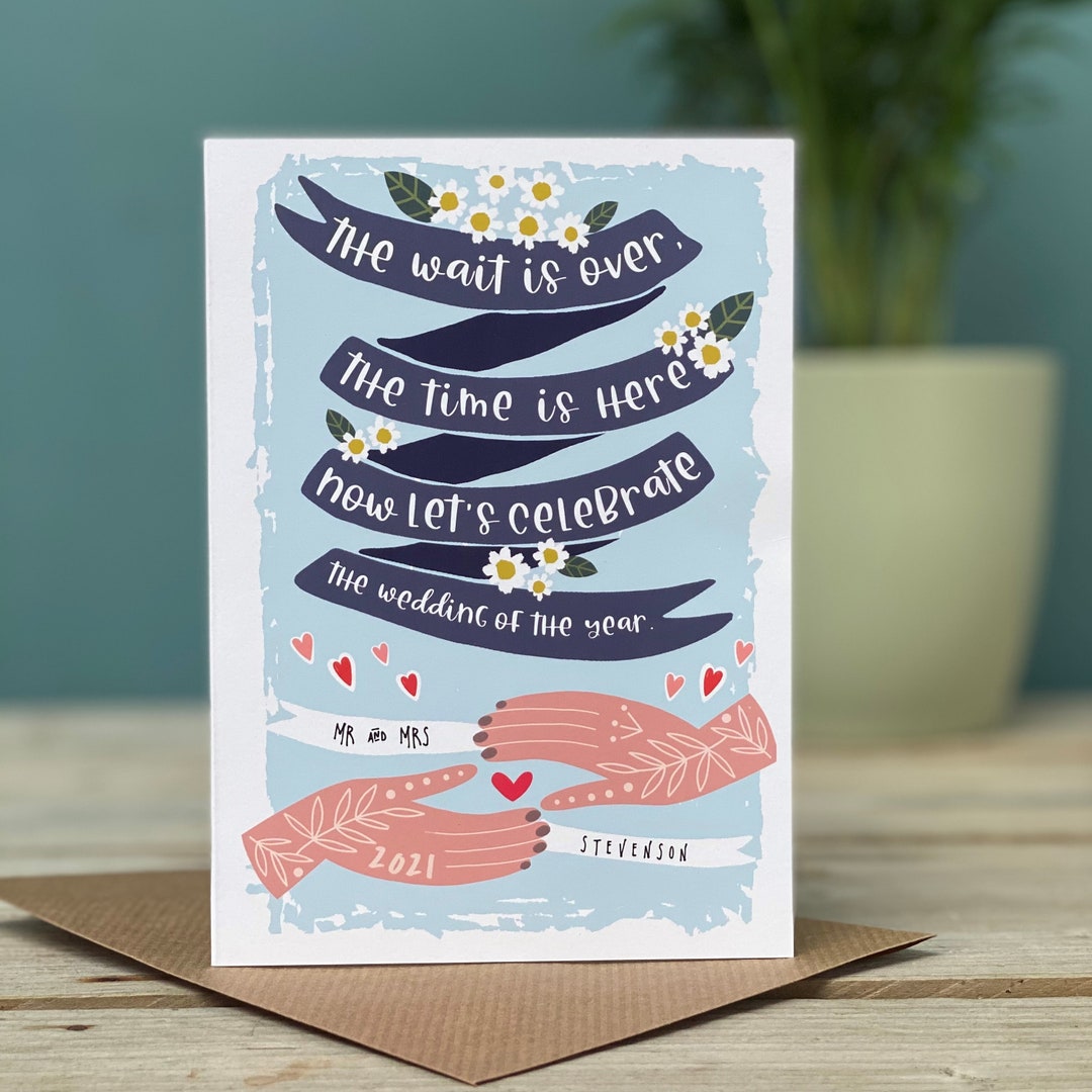 Wedding Card after its been delayed Wedding card for couple - Etsy Italia