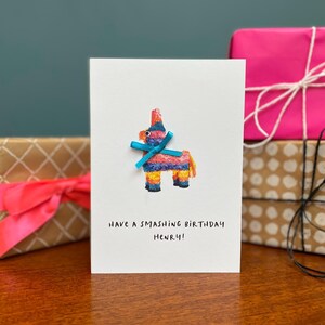 Vibrant Pinata Birthday Card Birthday Card Personalised Card Kids ...