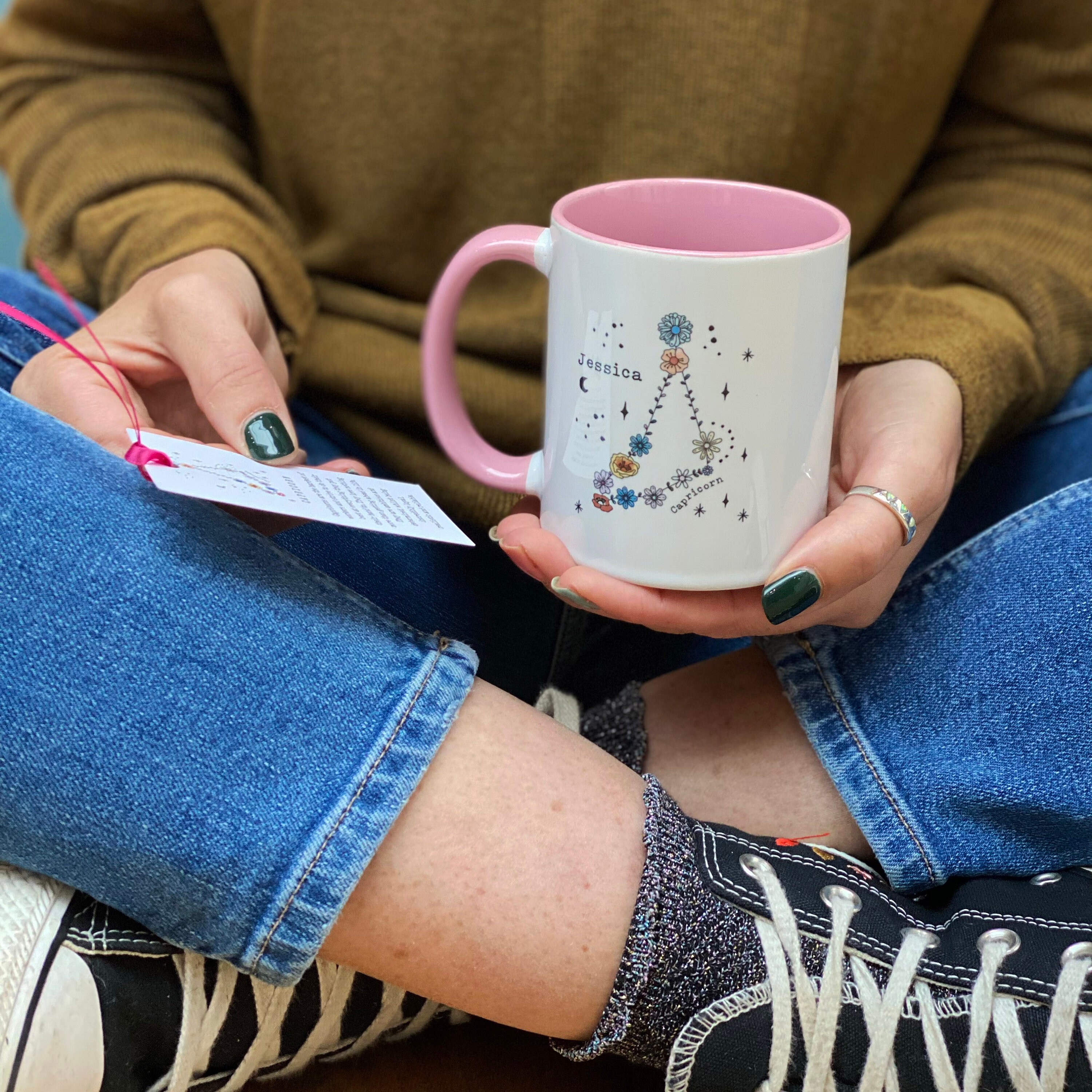 Zodiac Floral Star Constellation Mugs - Best Friend Mug - Birthday Mug ...