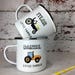 Tractor Enamel Mug - Little Farmer Tractor Cup - Cute Personalised Mug ...