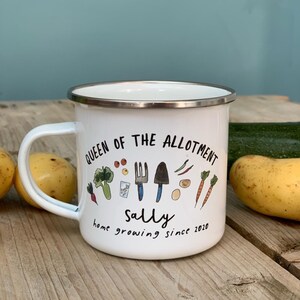Personalised Allotment Enamel Mug - Home Grower Tin Mug - Etsy UK
