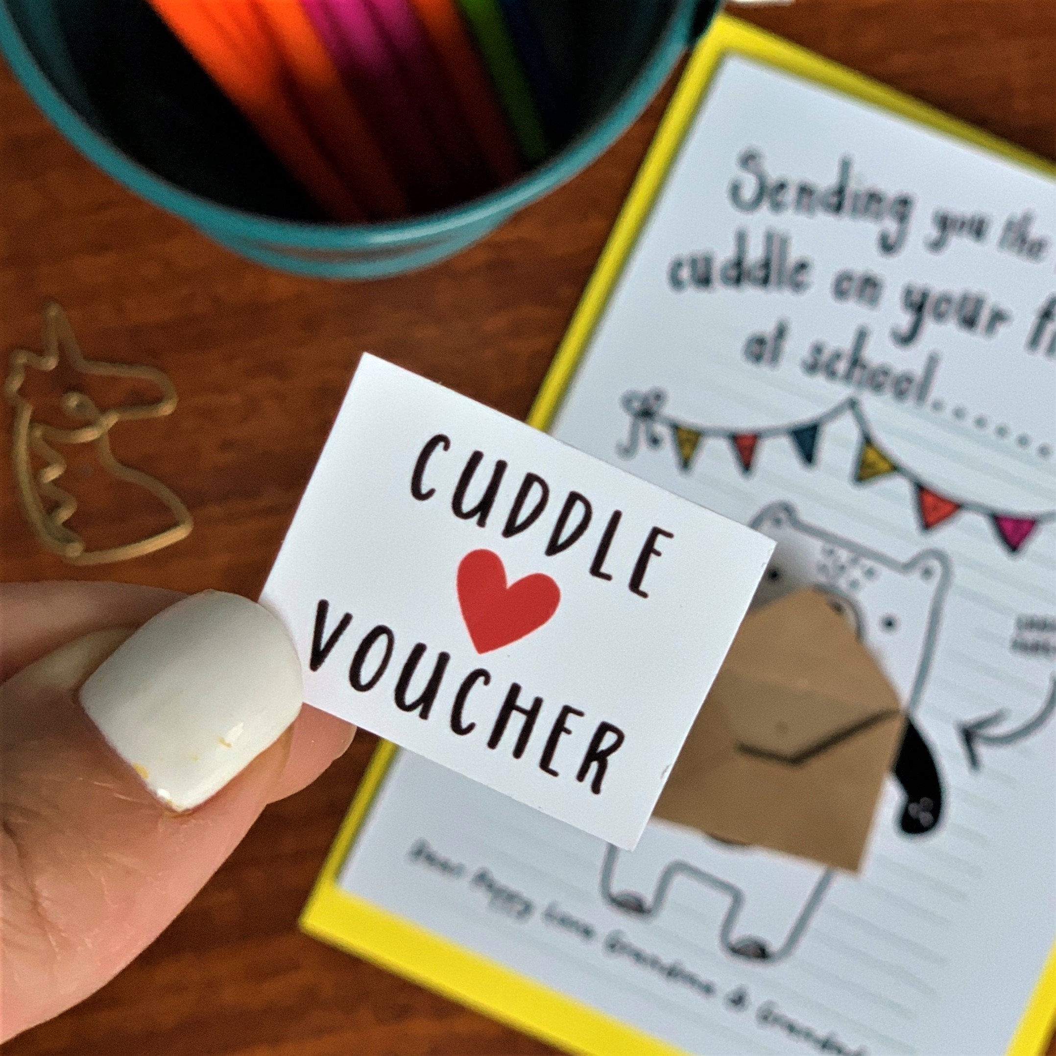 First Day of School Cuddle Voucher Card Send a Hug Card - Etsy