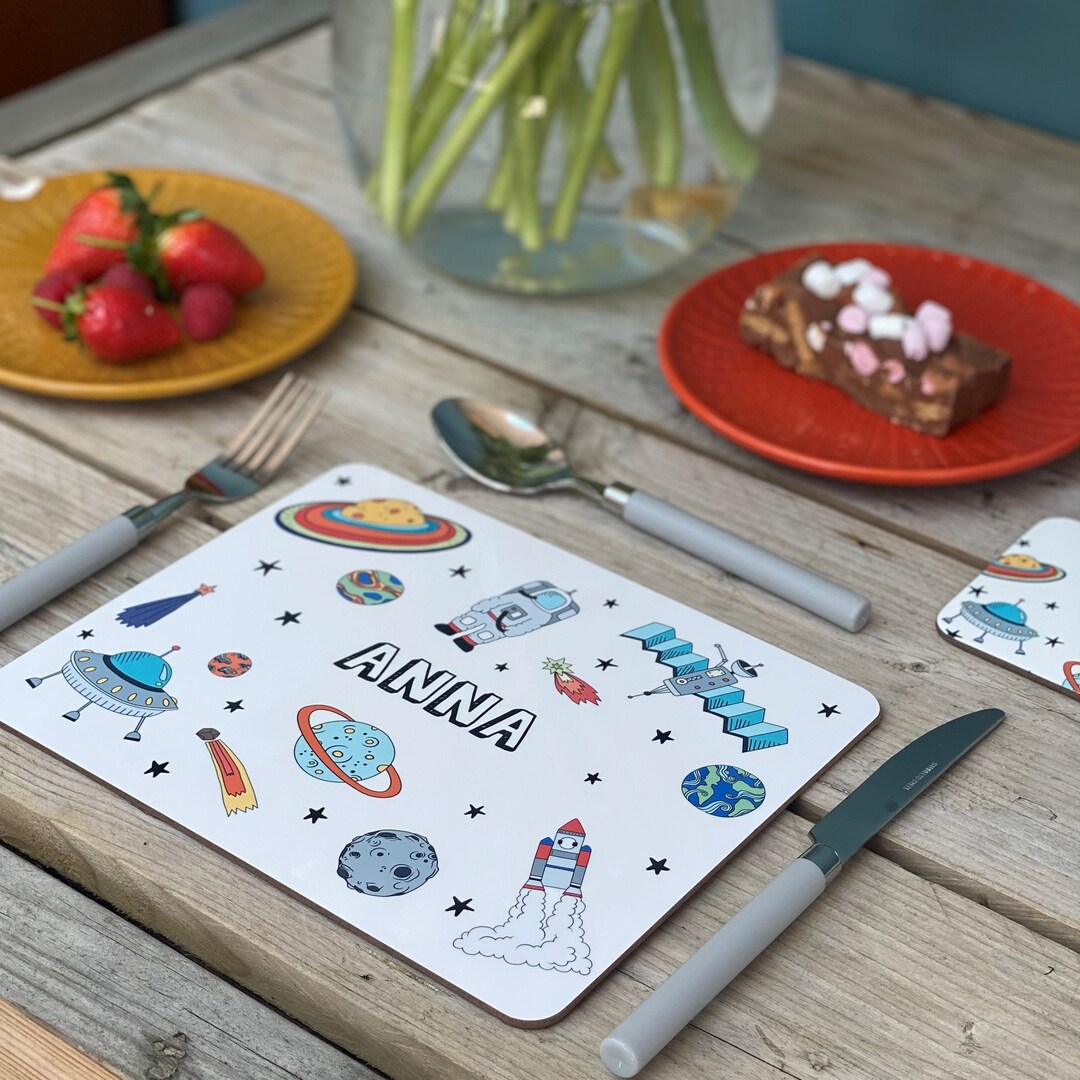 Space Placemat - Space Name Placemat - Astronaut Personalised Gift ...