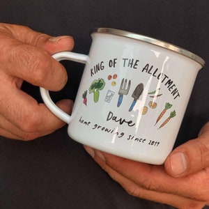 Personalised Allotment Enamel Mug - Home Grower Tin Mug - Etsy UK