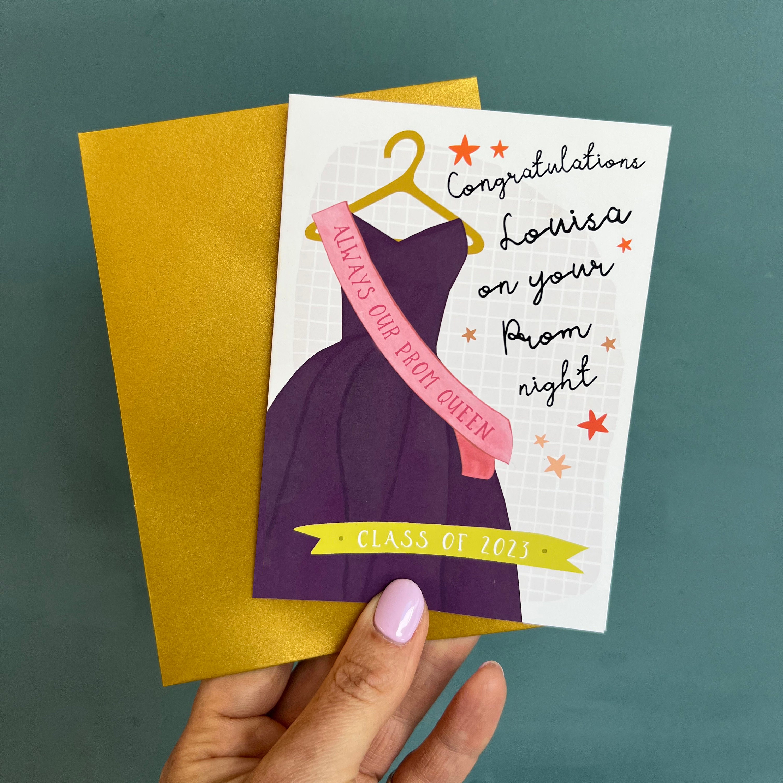 Prom Dress Card - Leavers Prom Card - Graduation Card - School Leaver ...