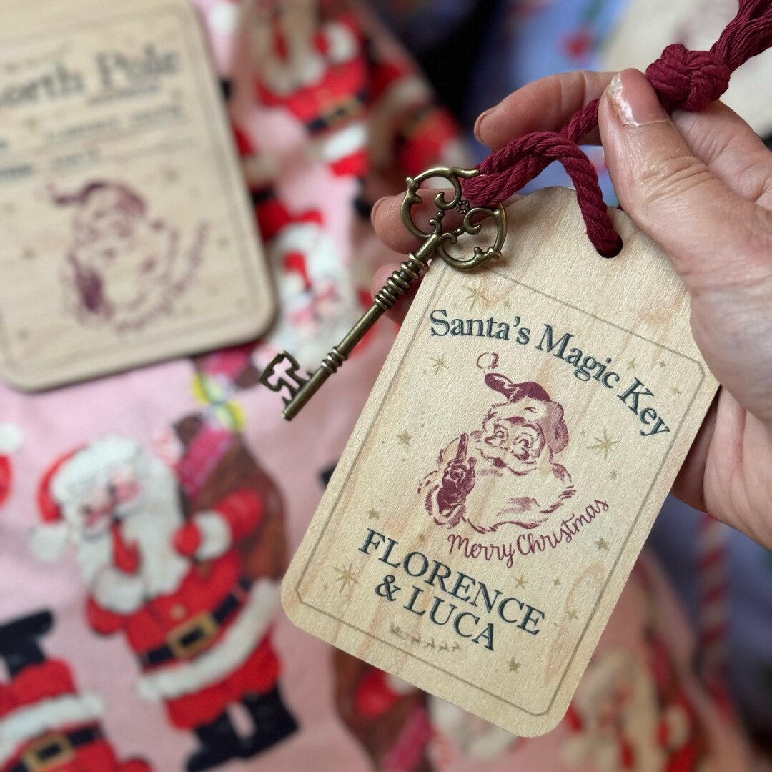 Santa's Magic Key With Personalised Wooden Keyring - Etsy