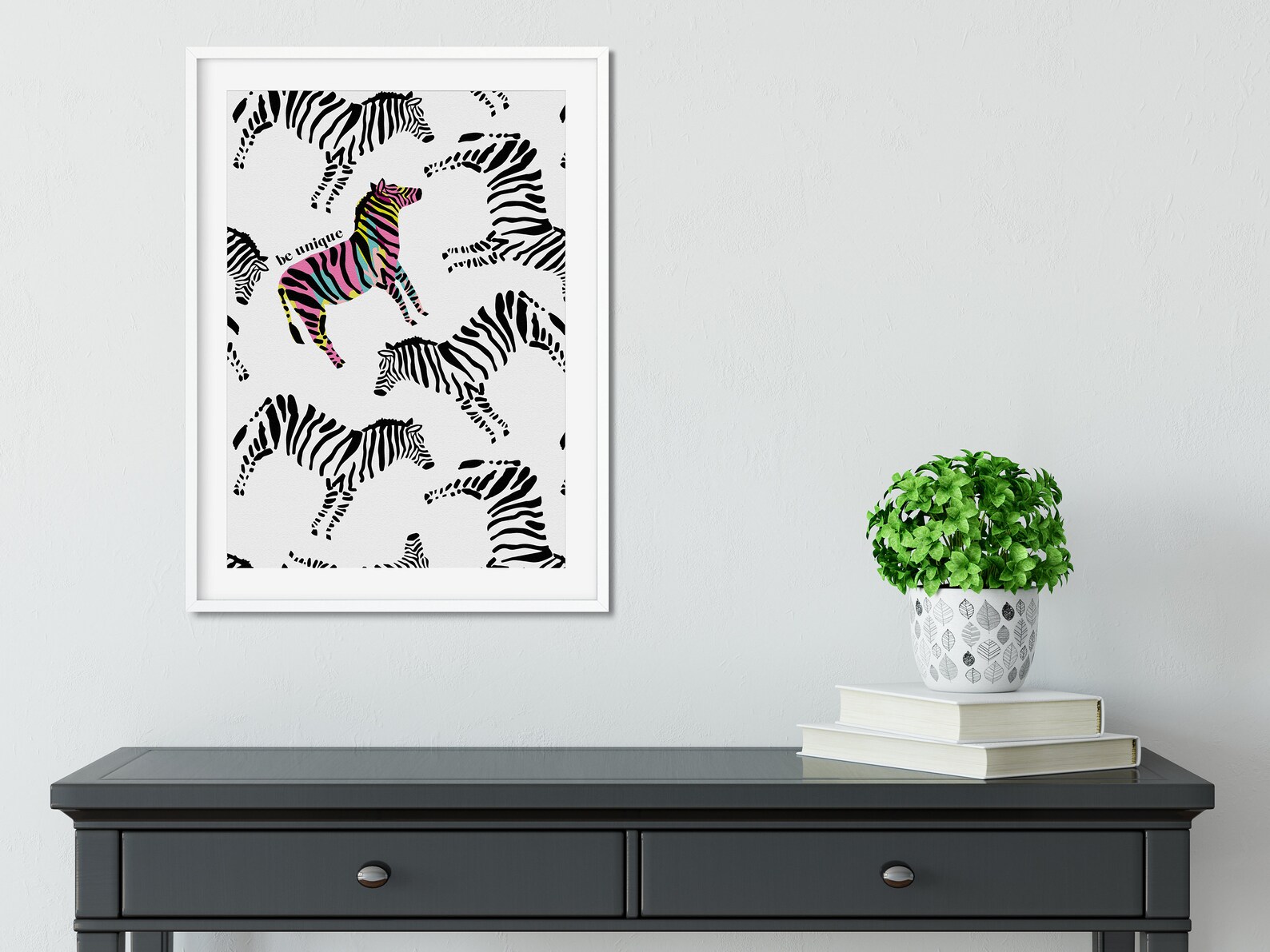 Zebra Be Unique Print A4 and A3 Unframed Wall Art Stand - Etsy