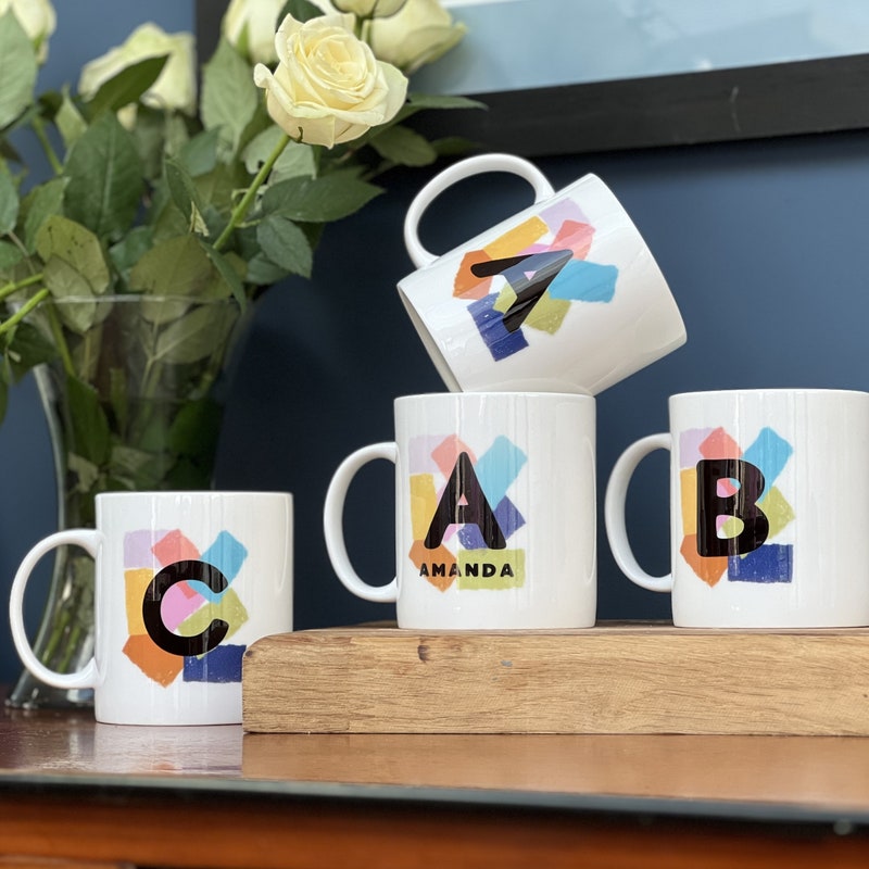 Initial Mugs - Etsy