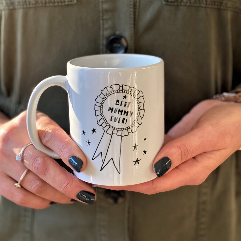 Mummy and Mini Mug Set Rosette Best Mummy Mug Best - Etsy UK