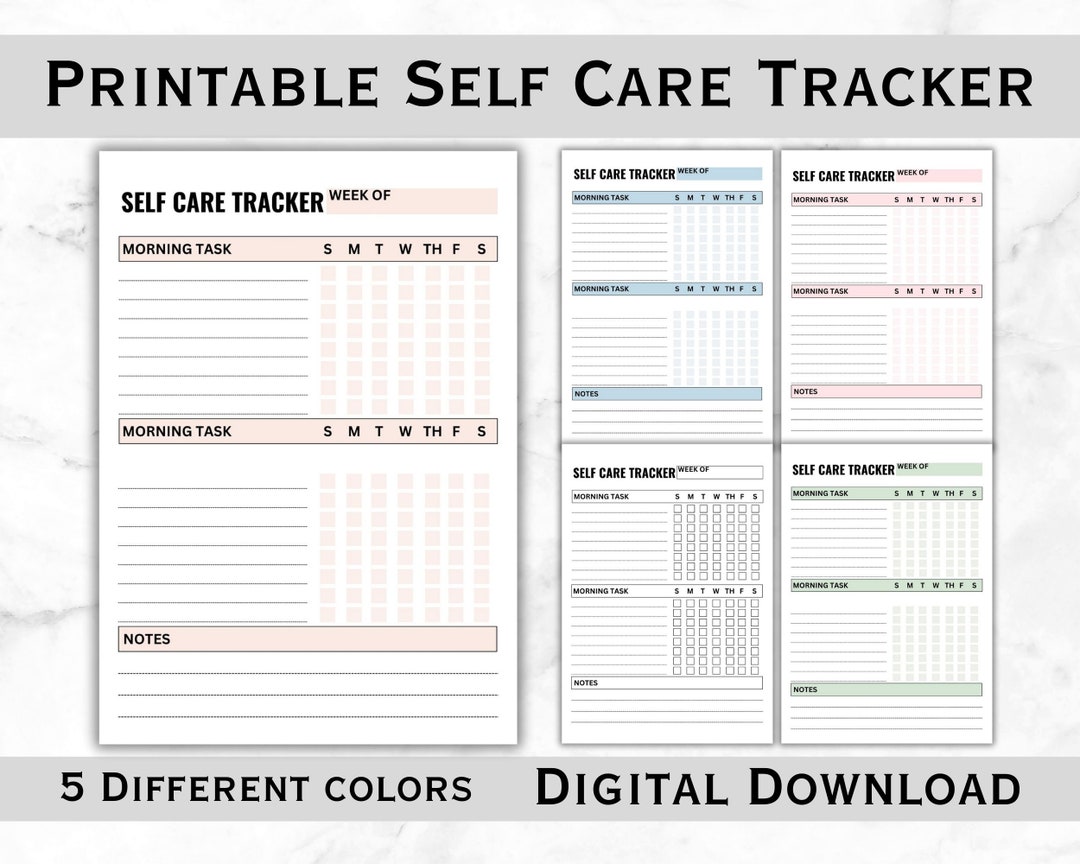 Self Care Tracker Self Care Planner Digital Planner Printable Mindful ...