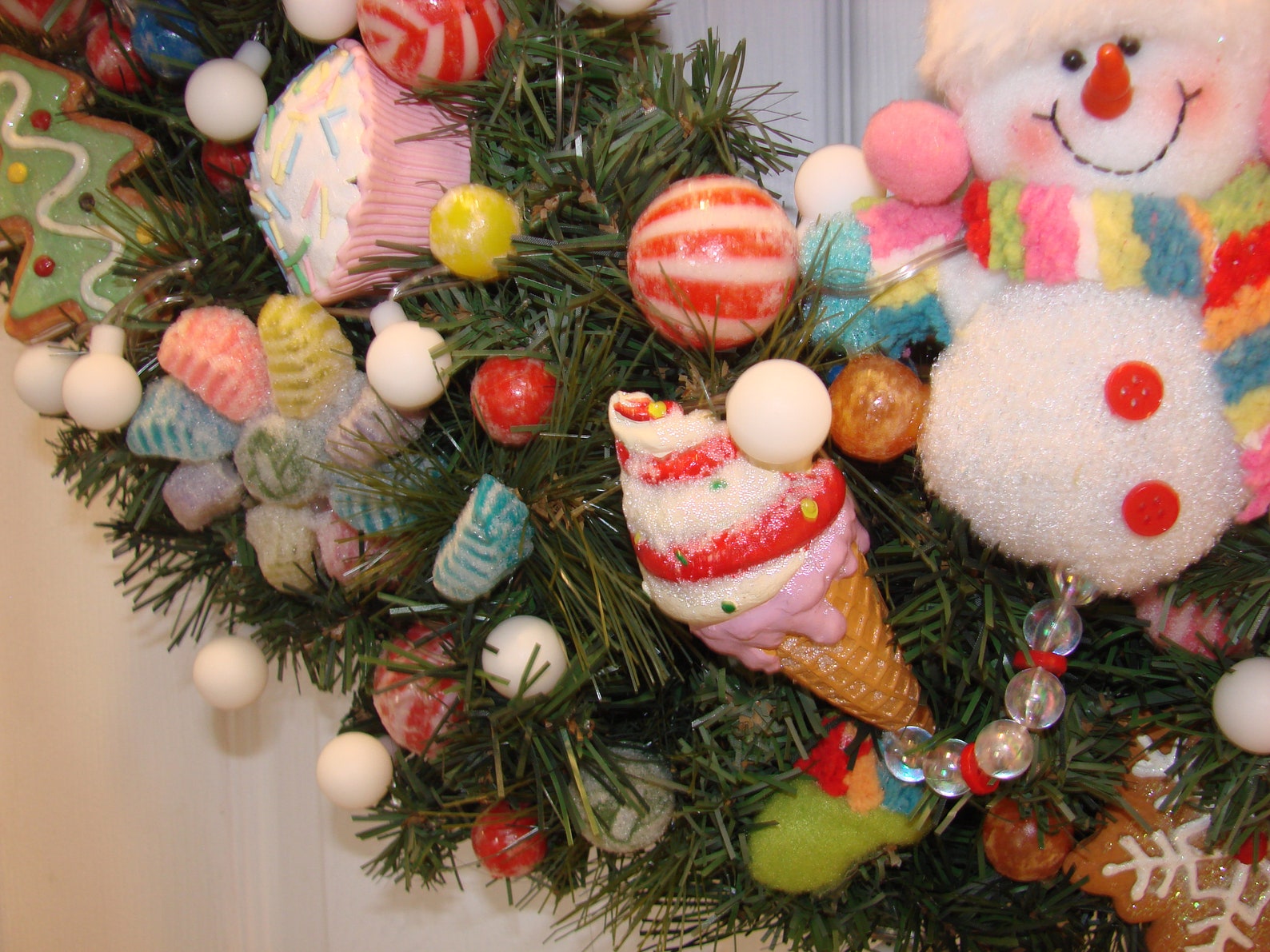 Magical Candyman Bubble Gum Style Christmas Wreath Handmade, With ...